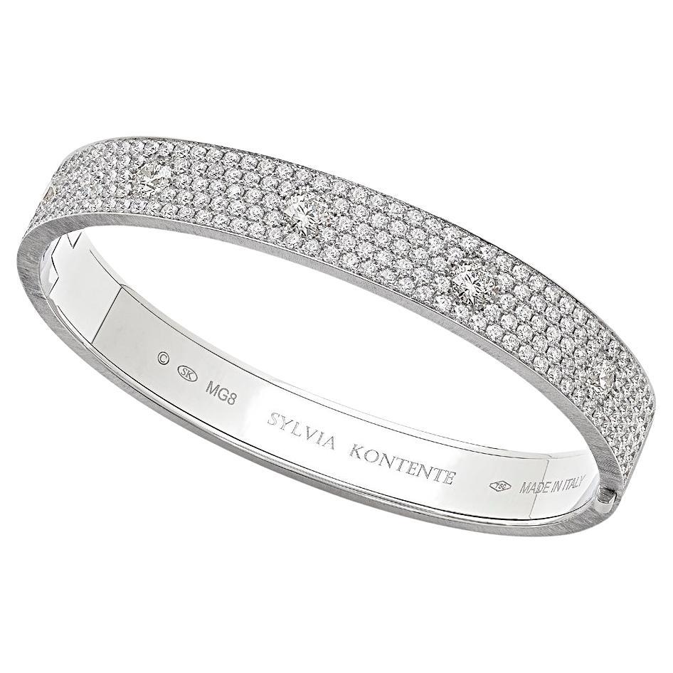 Akillis Puzzle Bracelet 18 Karat White Gold Half-Set White Diamonds For ...