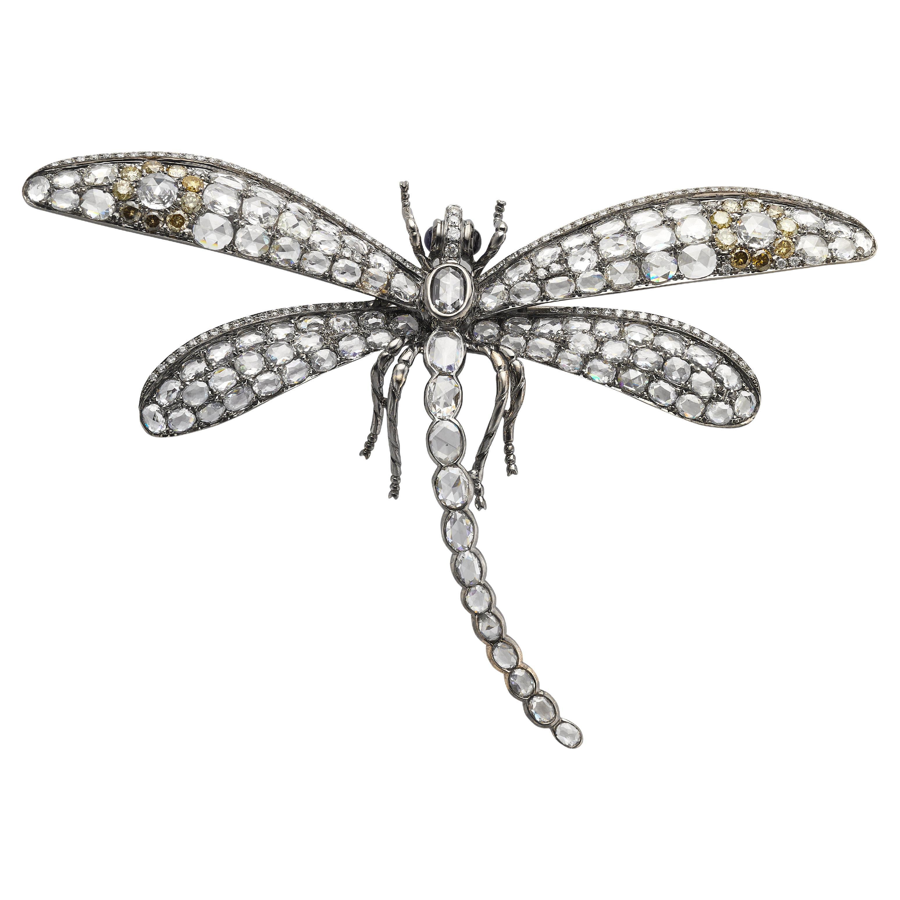 Fancy Vivid Yellow Diamond Dragonfly Brooch For Sale at 1stDibs | fancy ...