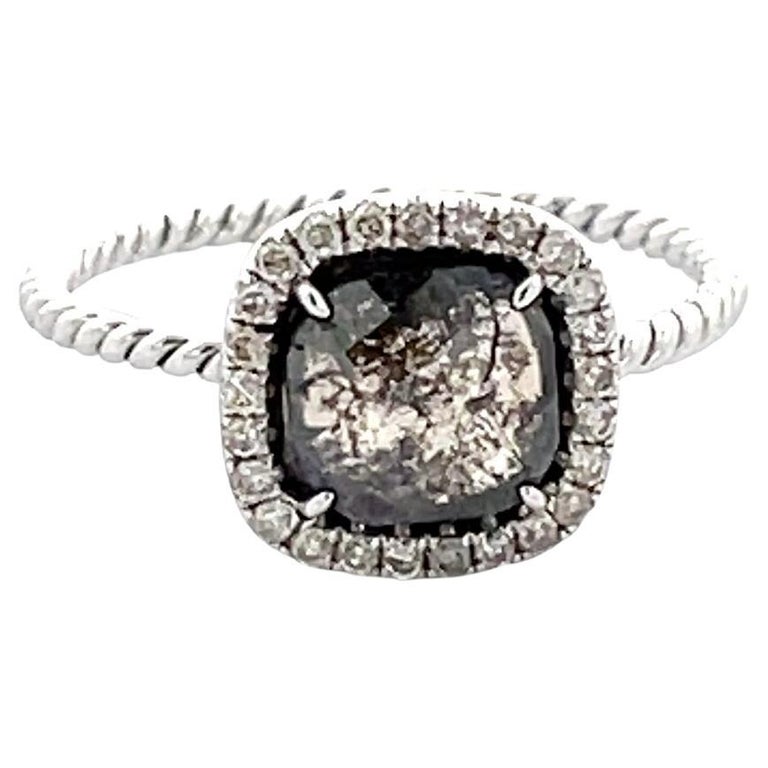 18K White Gold Diamond Slice Ring at 1stDibs