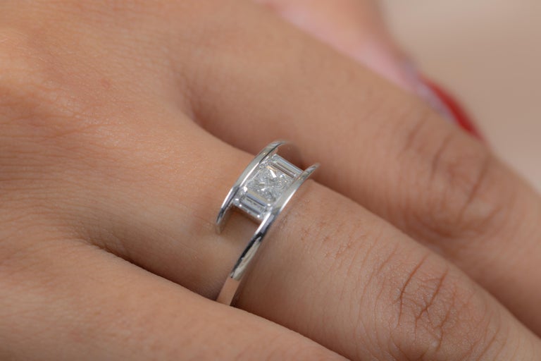 Customizable 18K White Gold Diamond Stacking Ring For Sale at 1stDibs