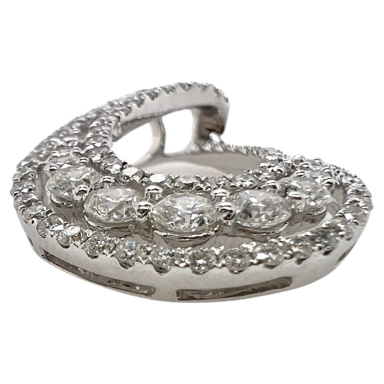 18k White Gold Diamond Swirl Pendant Design For Sale at 1stDibs