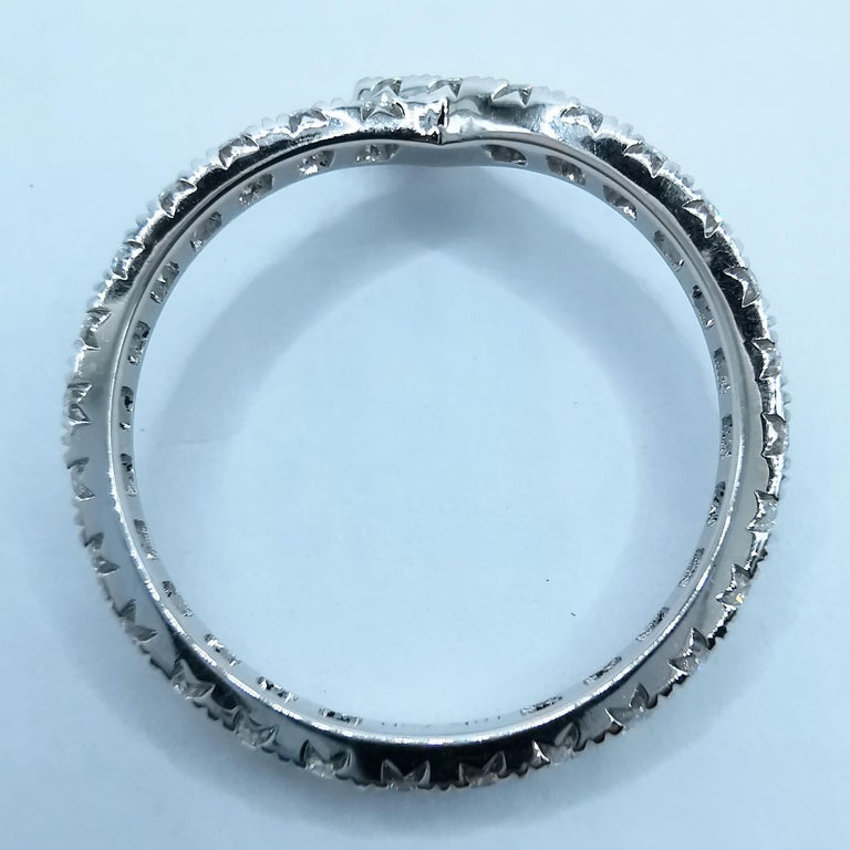 Customizable 18K White Gold Diamond V Shape Ribbon Wrap Eternity Band ...