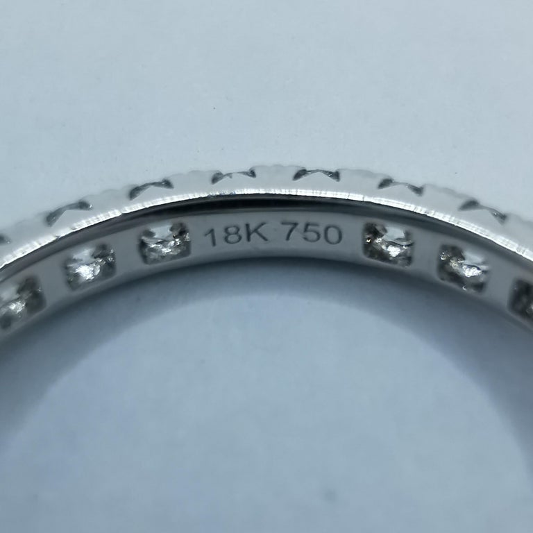 Customizable 18K White Gold Diamond V Shape Ribbon Wrap Eternity Band ...