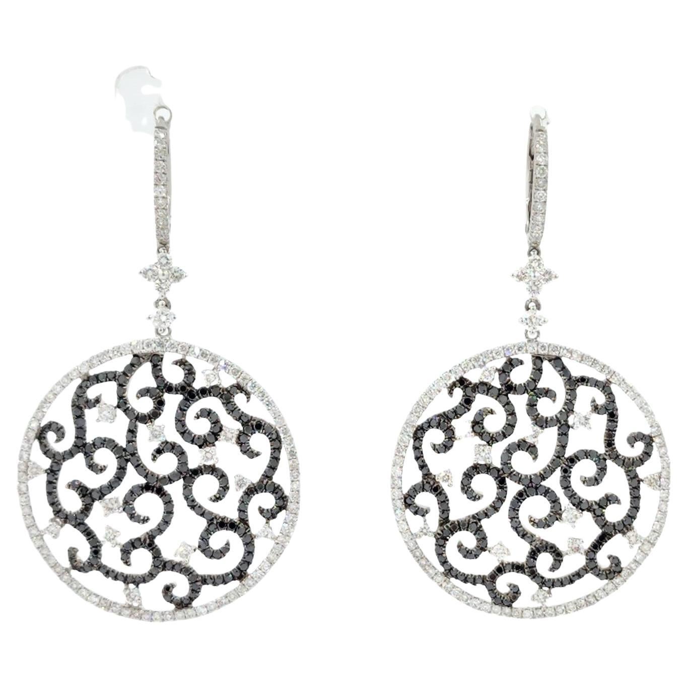 CADAR Twin Drop Earrings, 18K Yellow Gold and White Diamonds at 1stDibs