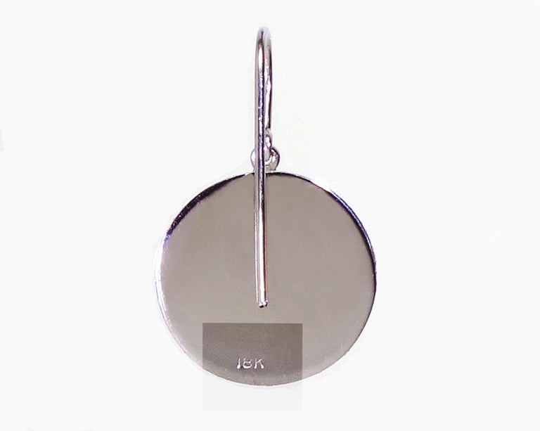 18K White Gold Disc Earrings at 1stDibs
