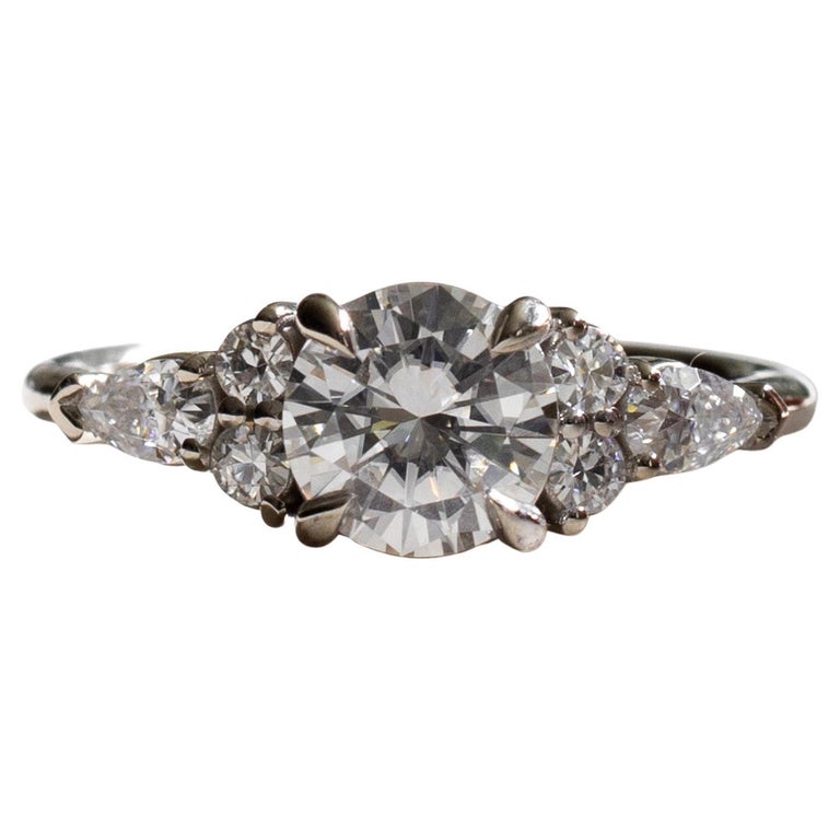 Customizable 18K White Gold GIA 1 Carat SI2 Color G Diamond Engagement ...