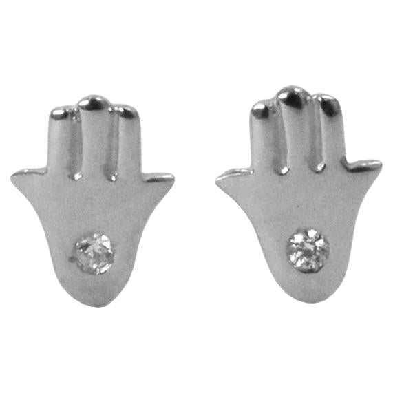 Black Diamond and 18K Gold Singular Stud Earrings For Sale at 1stDibs