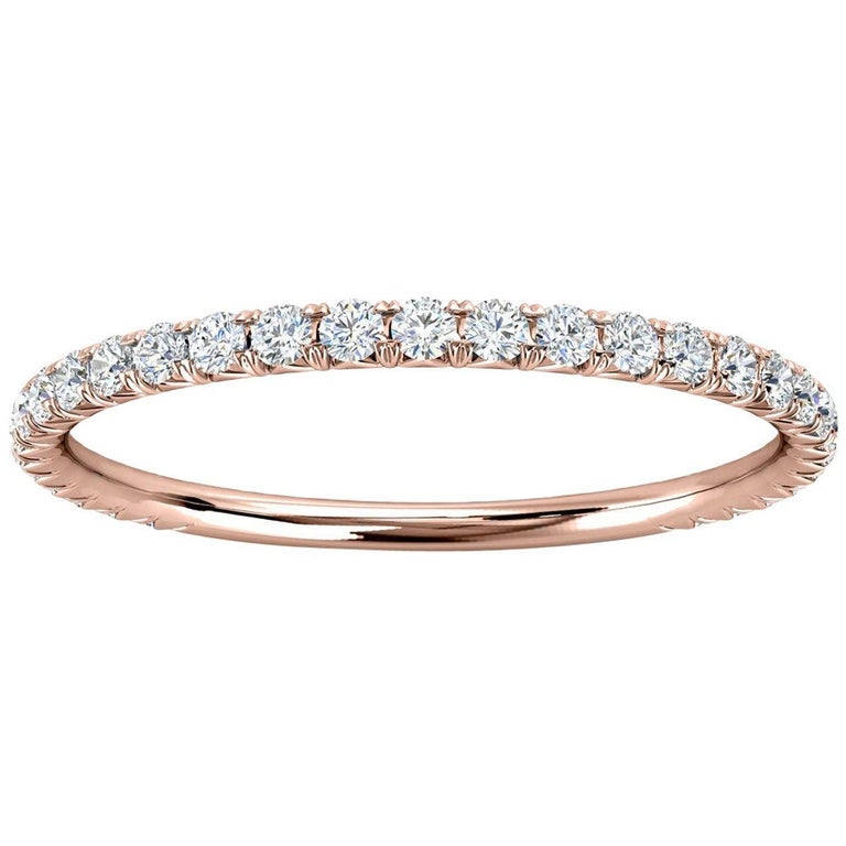 Customizable 18k White Gold Mini GIA French Pave Diamond Ring '1/4 Ct ...