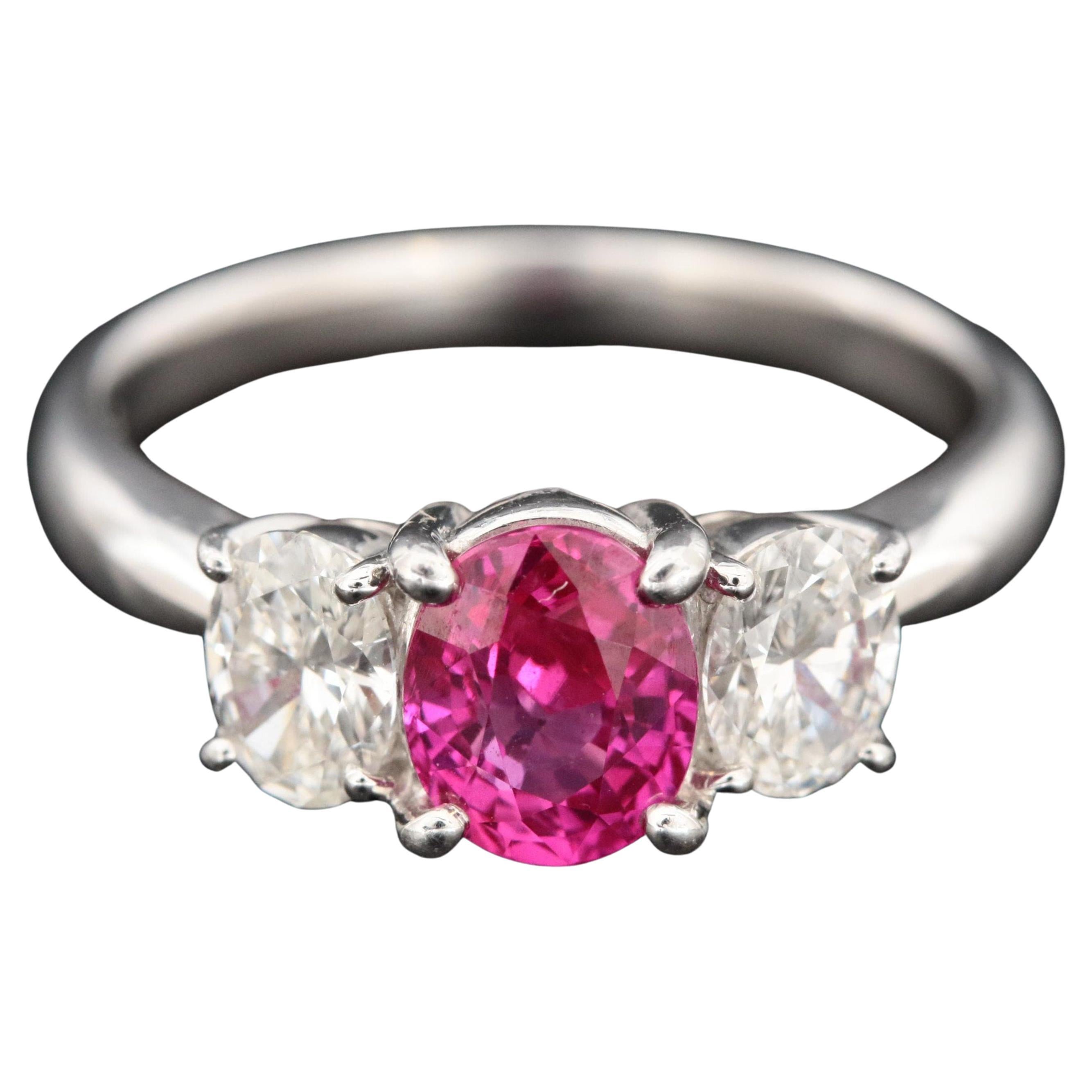 Contemporary Diamond Ruby 3-Stone Engagement Ring at 1stDibs | 3 stone ...