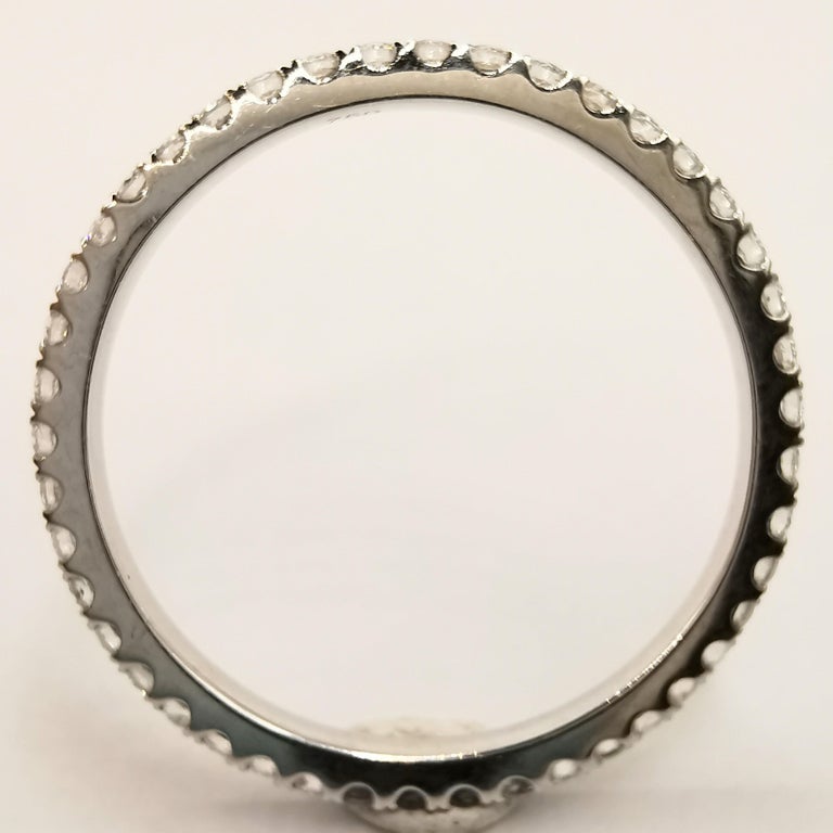 Customizable 18K White Gold Skinny Diamond Pavé Eternity Band Wedding ...