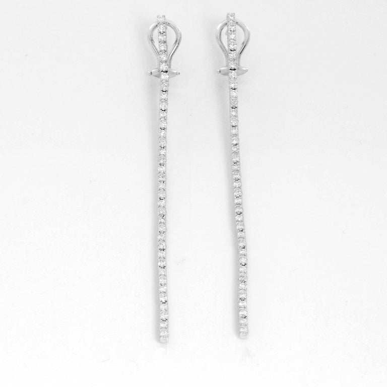 18 Karat White Gold Straight Line Dangle Diamond Earrings at 1stDibs ...