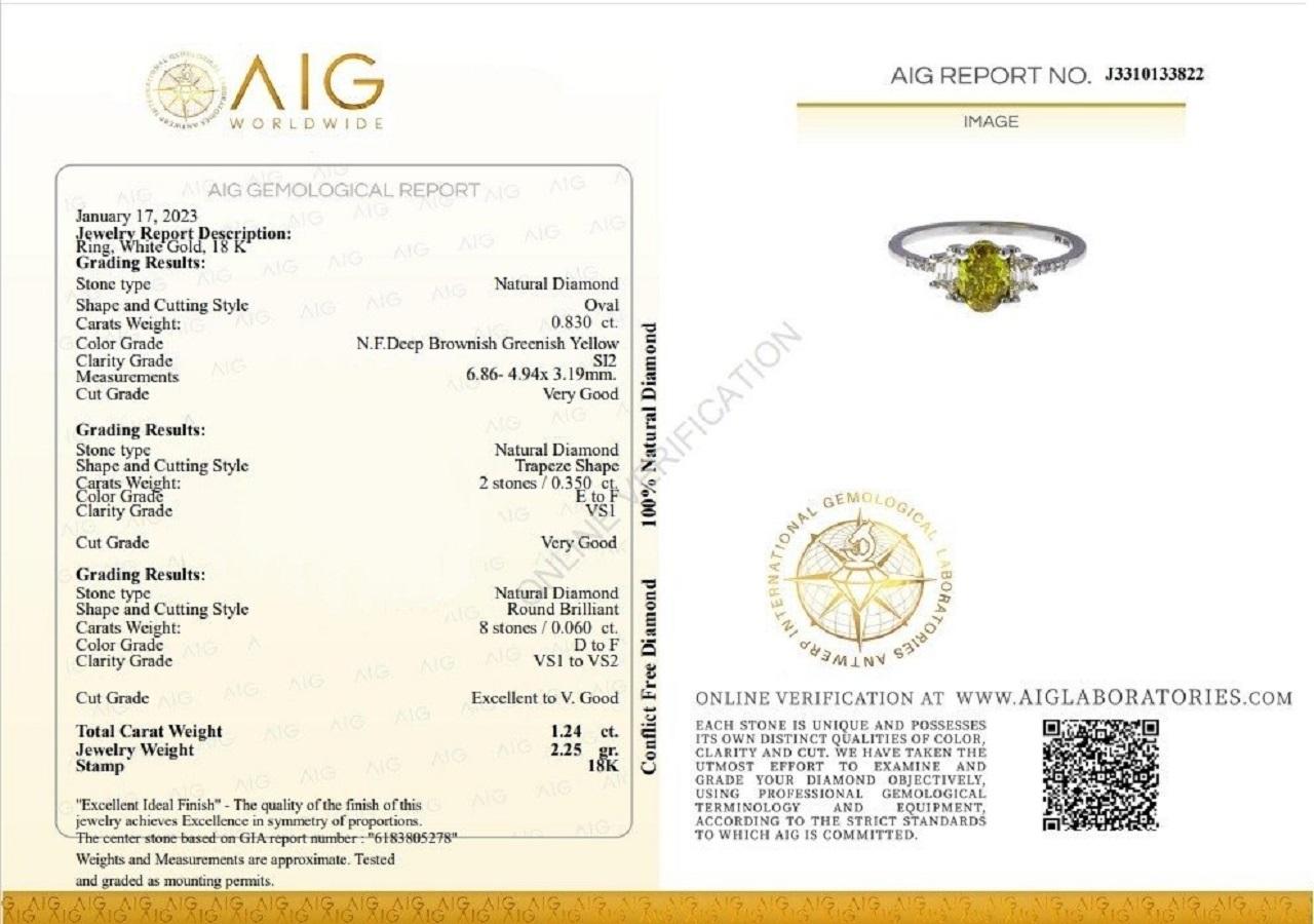 18k White Gold Three Stone Ring with 1.24 Carat Natural Diamonds AIG ...