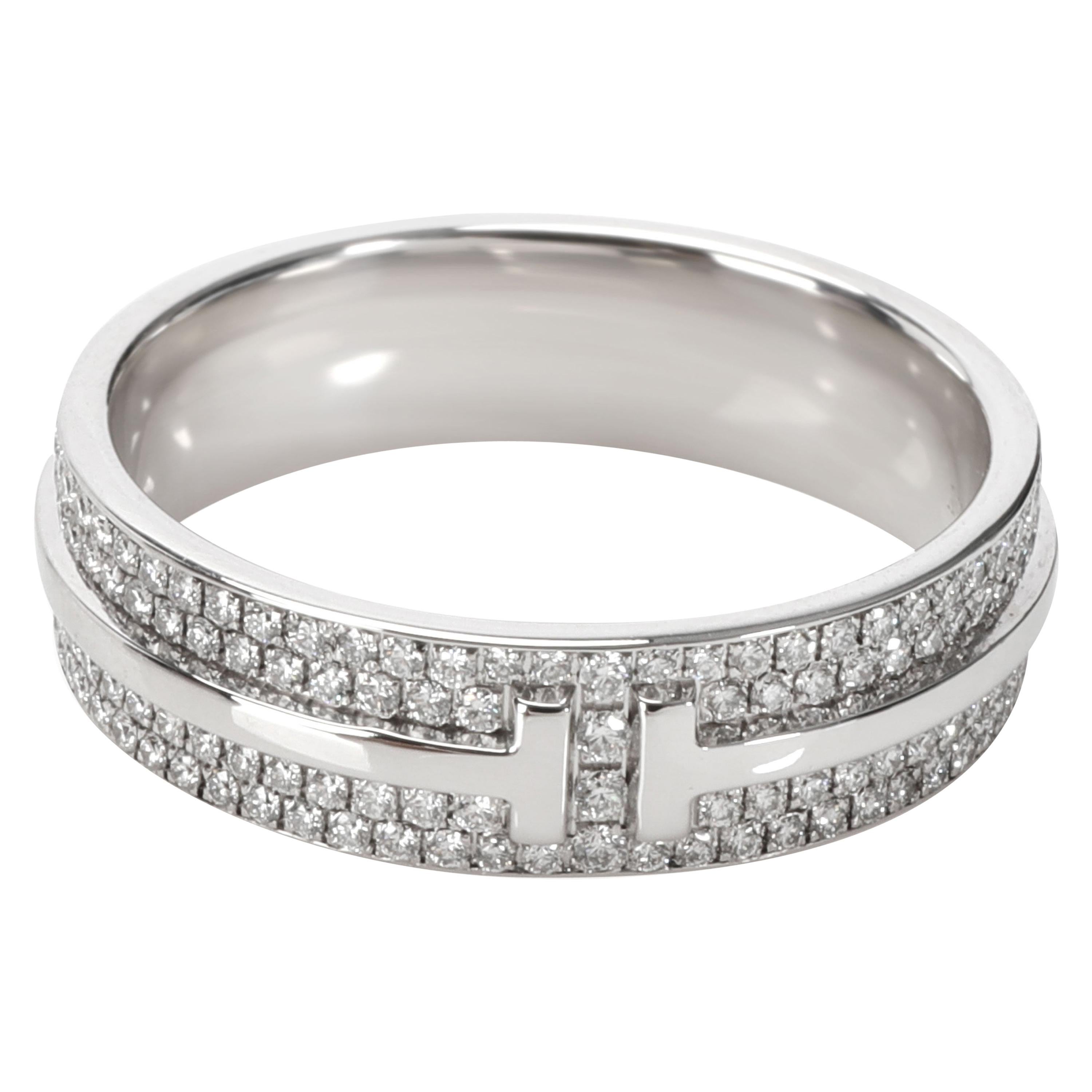 Tiffany and Co. Open Atlas Roman Numeral 18k White Gold and Diamond ...