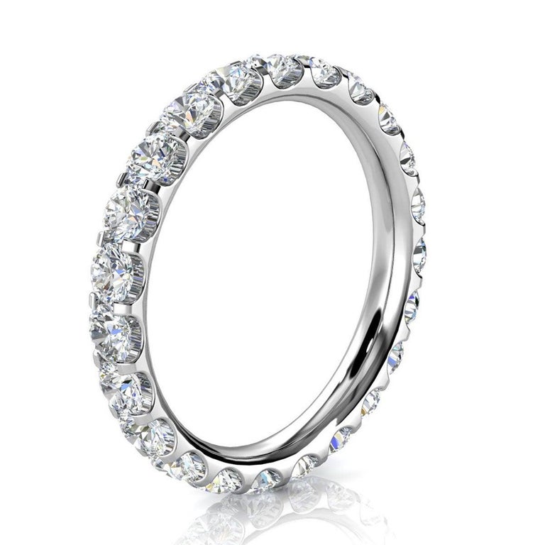 Customizable 18k White Gold Viola Eternity Micro-Prong Diamond Ring '1 ...