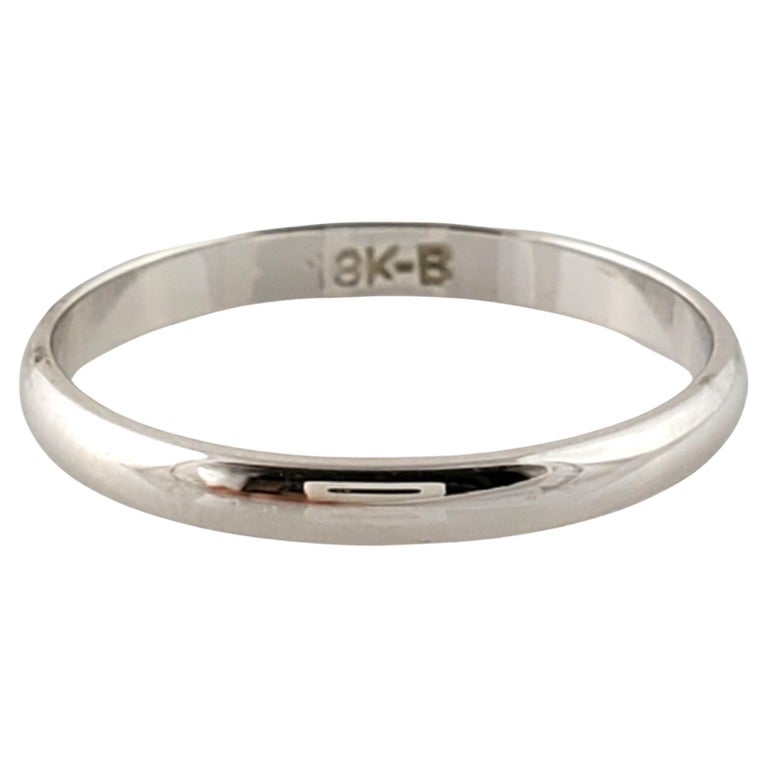 18K White Gold Wedding Band For Sale at 1stDibs