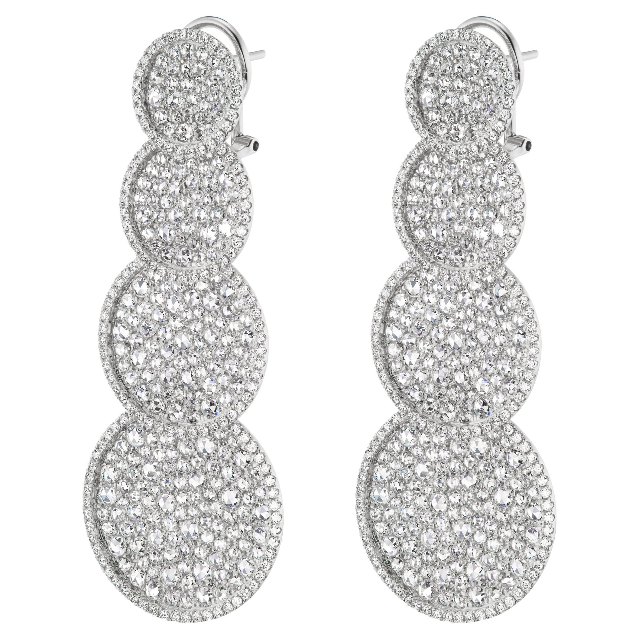 White Diamond Drop Earrings at 1stDibs