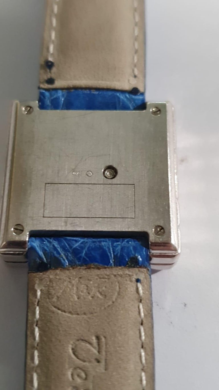 18K White Gold with Diamonds Chopard Ice Cube Watch For Sale at 1stDibs