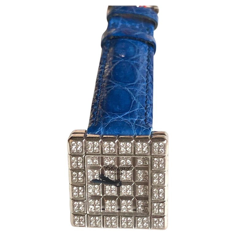 18K White Gold with Diamonds Chopard Ice Cube Watch at 1stDibs