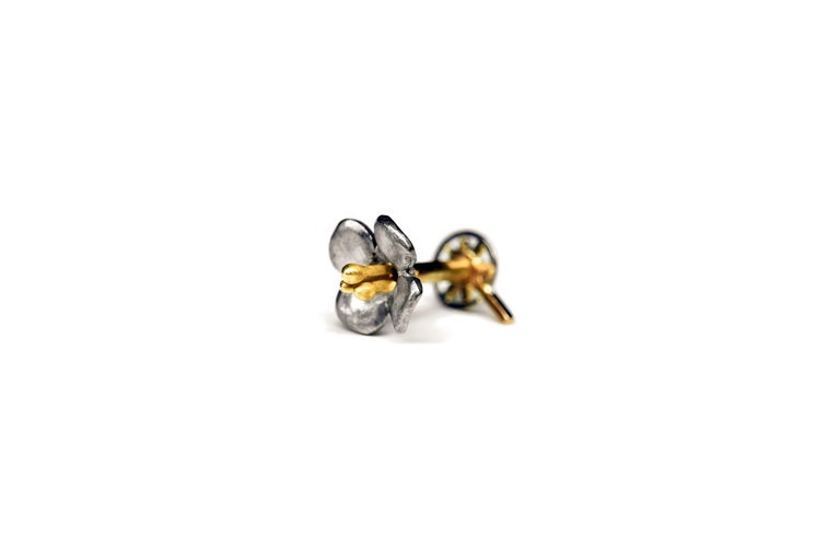 18K Yellow and Palladium White Fairmined Gold, Handmade, Flower ...