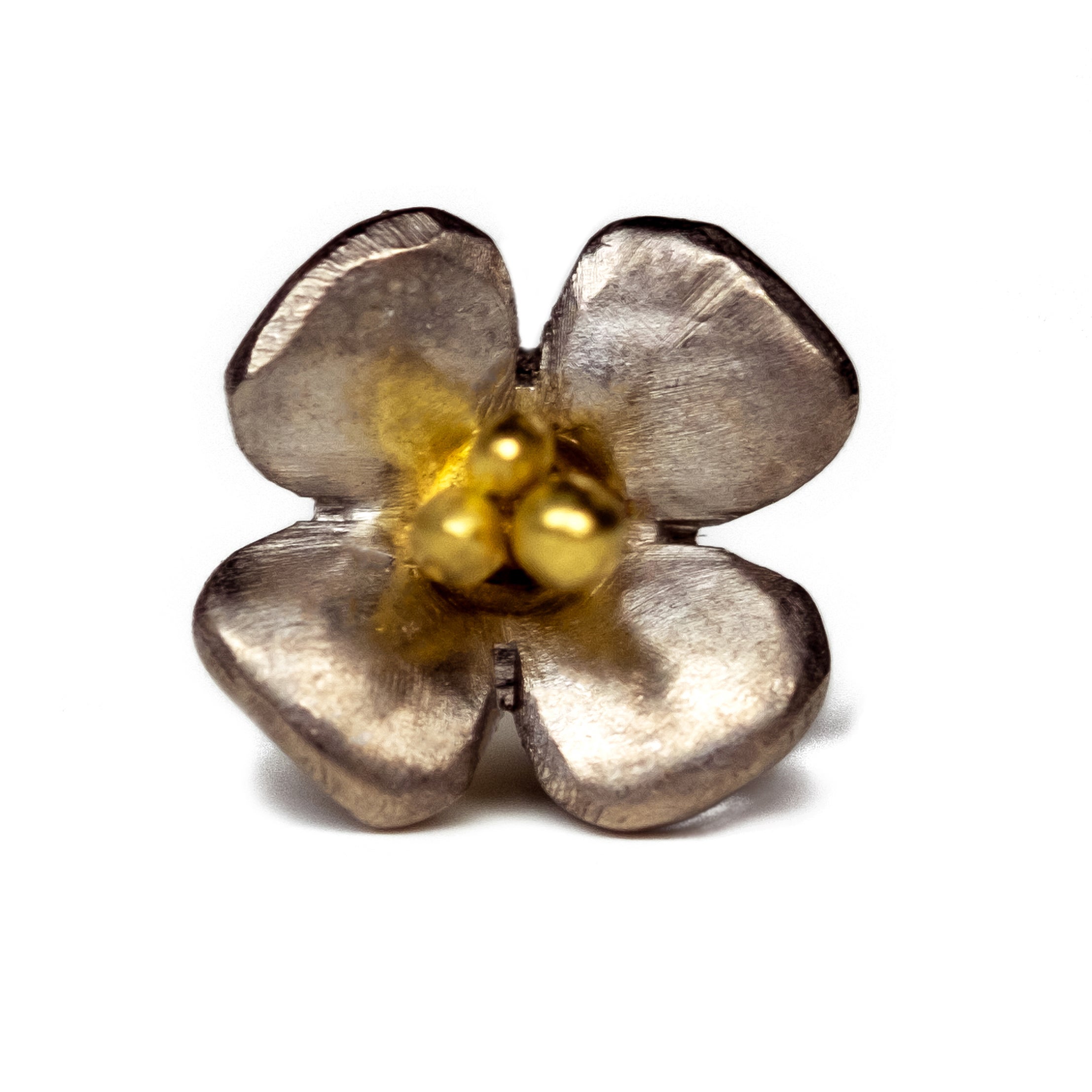 18K Yellow and Palladium White Fairmined Gold, Handmade, Flower ...