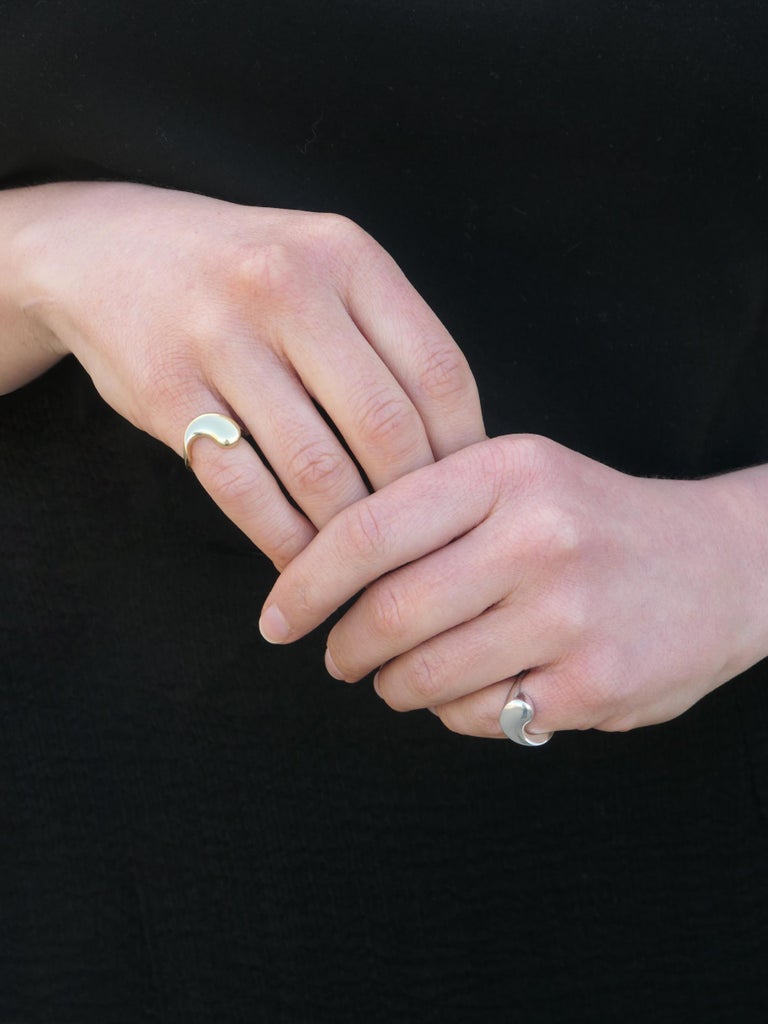 18k Yellow and White Gold Yin Yang Ring For Sale at 1stDibs