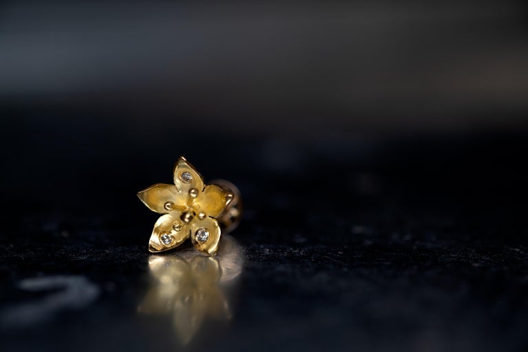 18K Yellow Fairmined Gold, Canadamark Diamonds, Handmade, Flower ...
