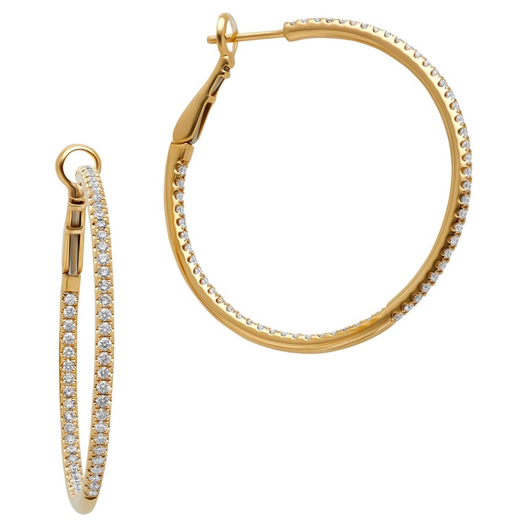 18 Karat Gelbgold Diamant-Ohrringe mit Diamanten im Angebot bei 1stDibs