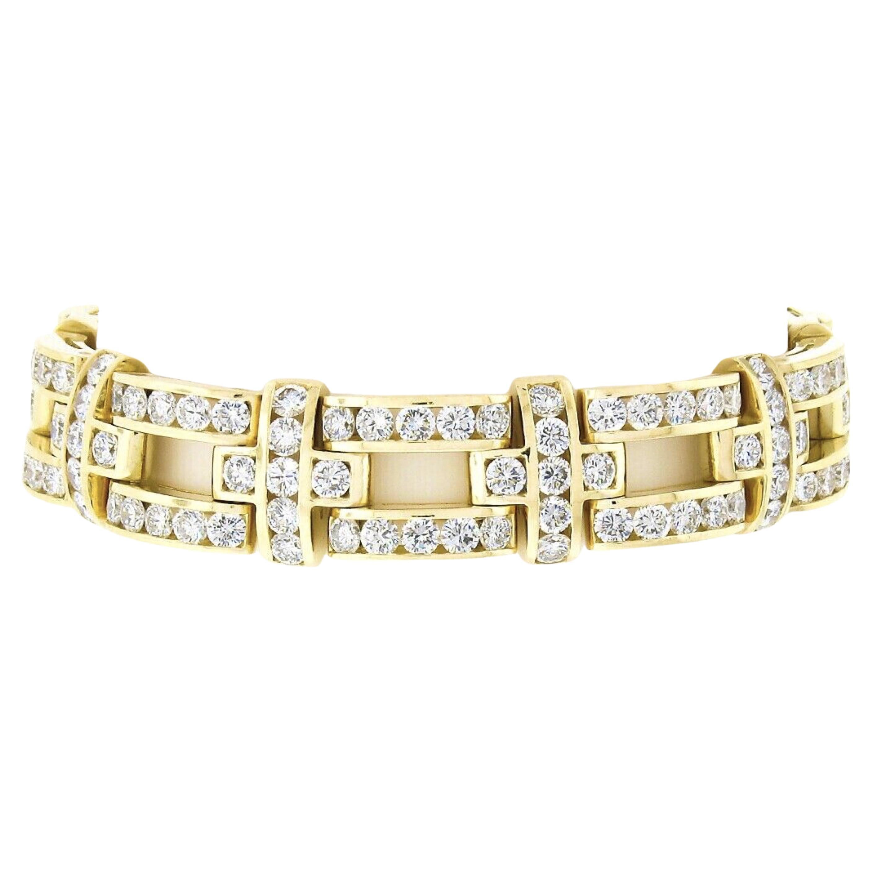 18k Yellow Gold Diamond Channel Set Bracelet For Sale at 1stDibs