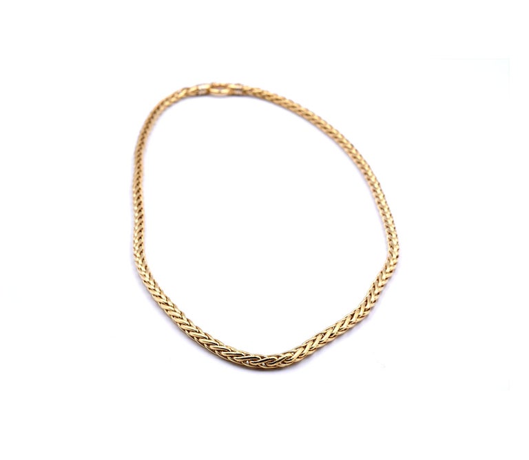 18 Karat Yellow Gold Wheat Chain at 1stDibs | 14k gold wheat chain