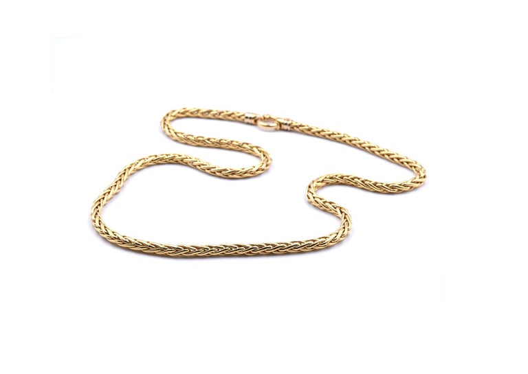 18 Karat Yellow Gold Wheat Chain at 1stDibs | 14k gold wheat chain
