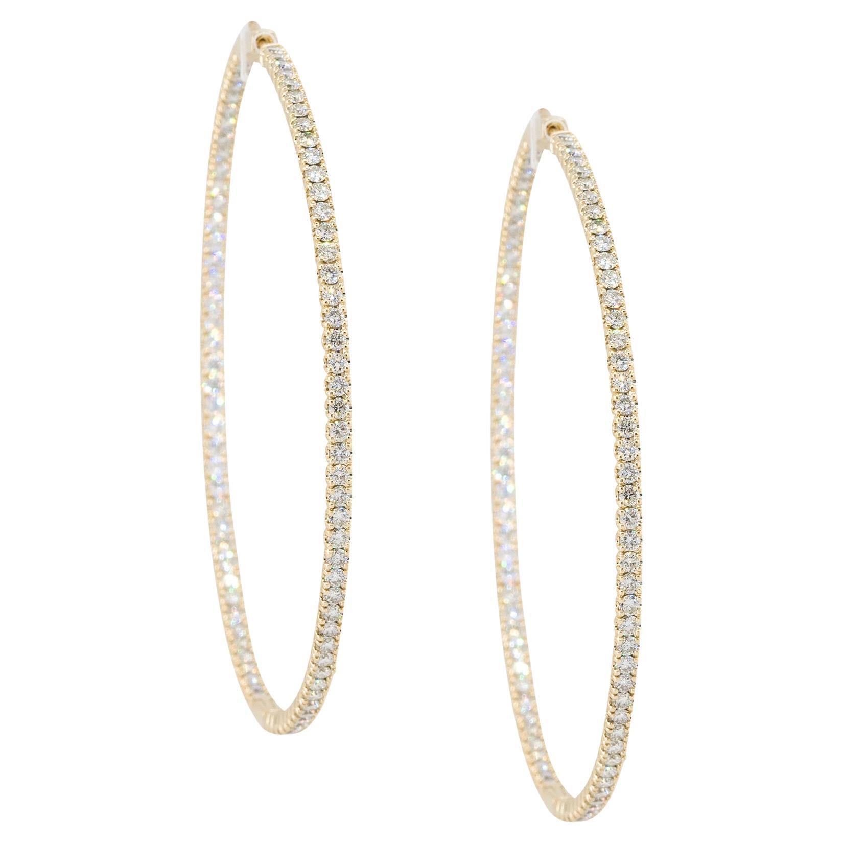 Pave Set Round Sapphire Inside Out Hoops For Sale at 1stDibs