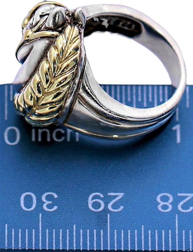18K Yellow Gold and Sterling Silver Horse Motif Ring by Nancy and David ...