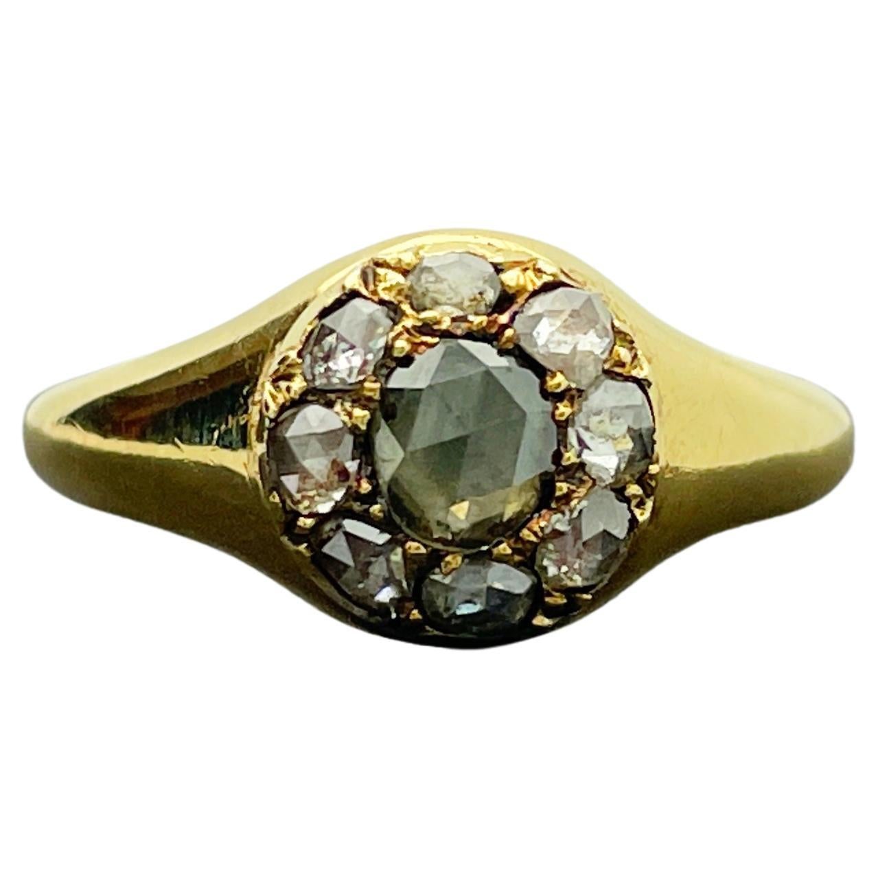 Rare Georgian Crowned Garnet Rose Cut Diamond Ring 1700s Gold Museum ...