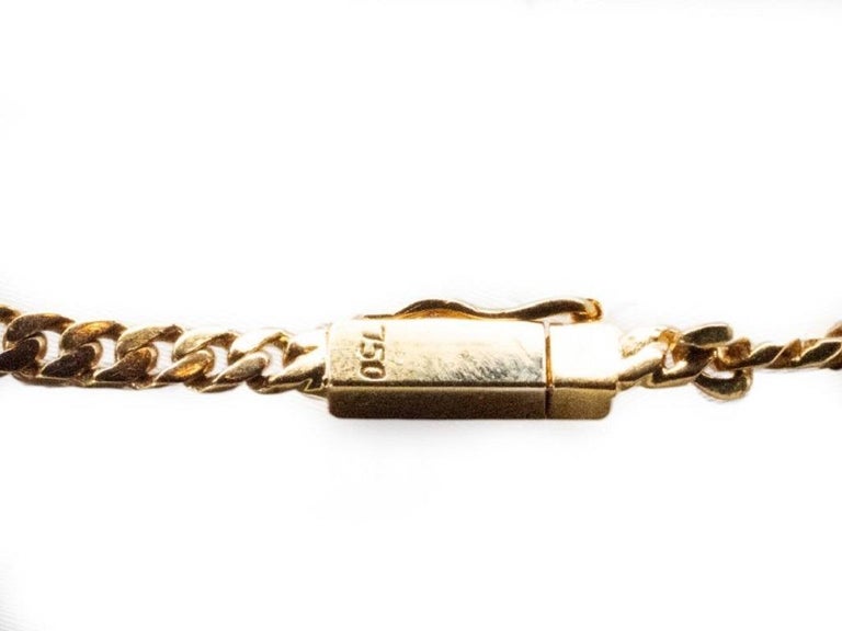 18K Yellow Gold Boat Shape Necklace with 0.44 Ct Natural Diamonds and ...