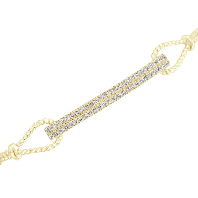 18K Yellow Gold Bolo Diamond Bracelet '1/2 Ct. tw' For Sale at 1stDibs