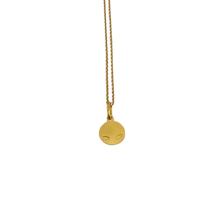 18K Yellow Gold Chain with Angel Pendant at 1stDibs