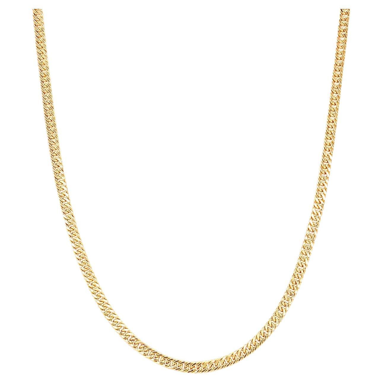 18K Yellow Gold Classic Curb Chain Necklace For Sale at 1stDibs