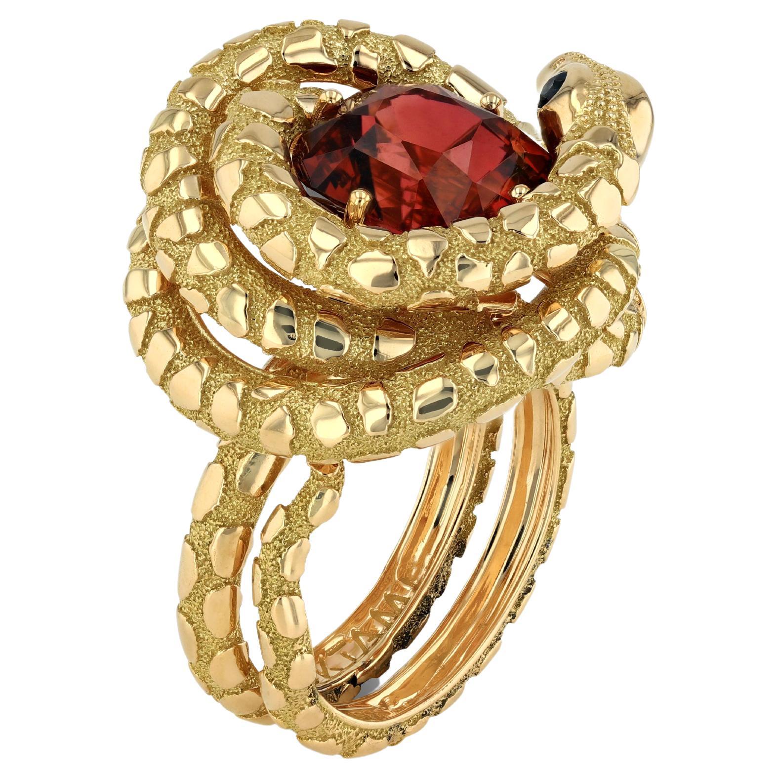 Customizable TOKTAM 18k Yellow Gold Contemporary Ophidian Style Diamond ...