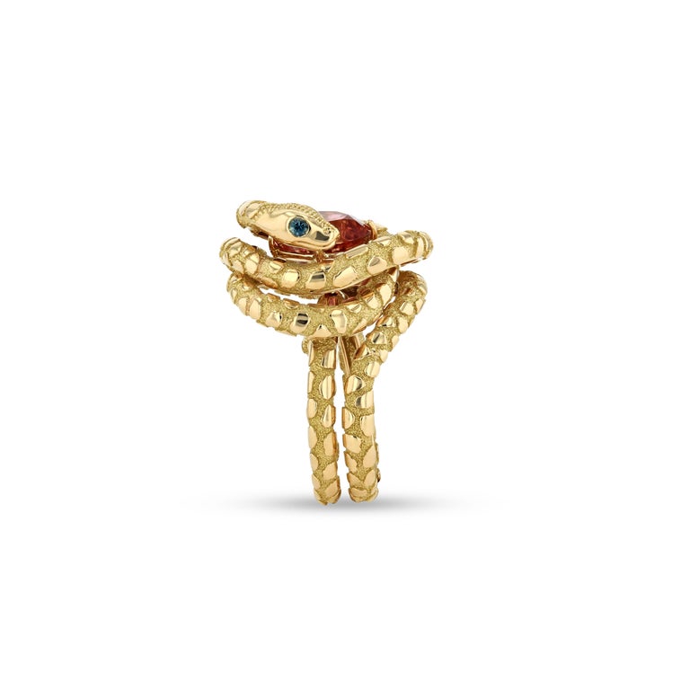 Customizable TOKTAM 18k Yellow Gold Contemporary Ophidian Style Pink ...