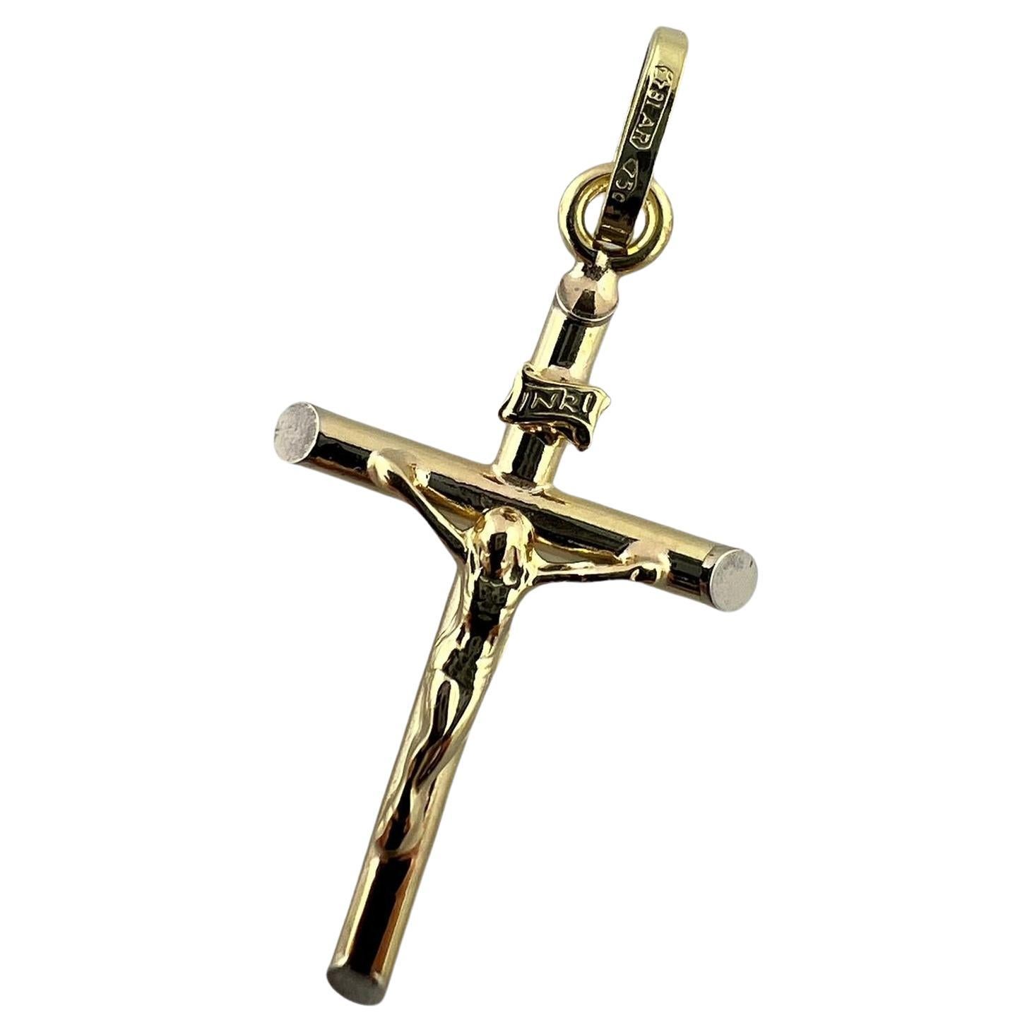 18K Yellow Gold Crucifix Cross Pendant #15543 For Sale at 1stDibs