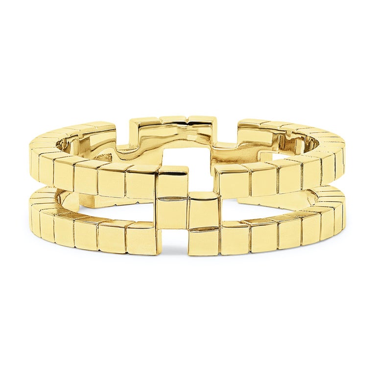 Customizable 18k Yellow Gold Cubism Tetris Puzzles Kiki Ring For Sale ...