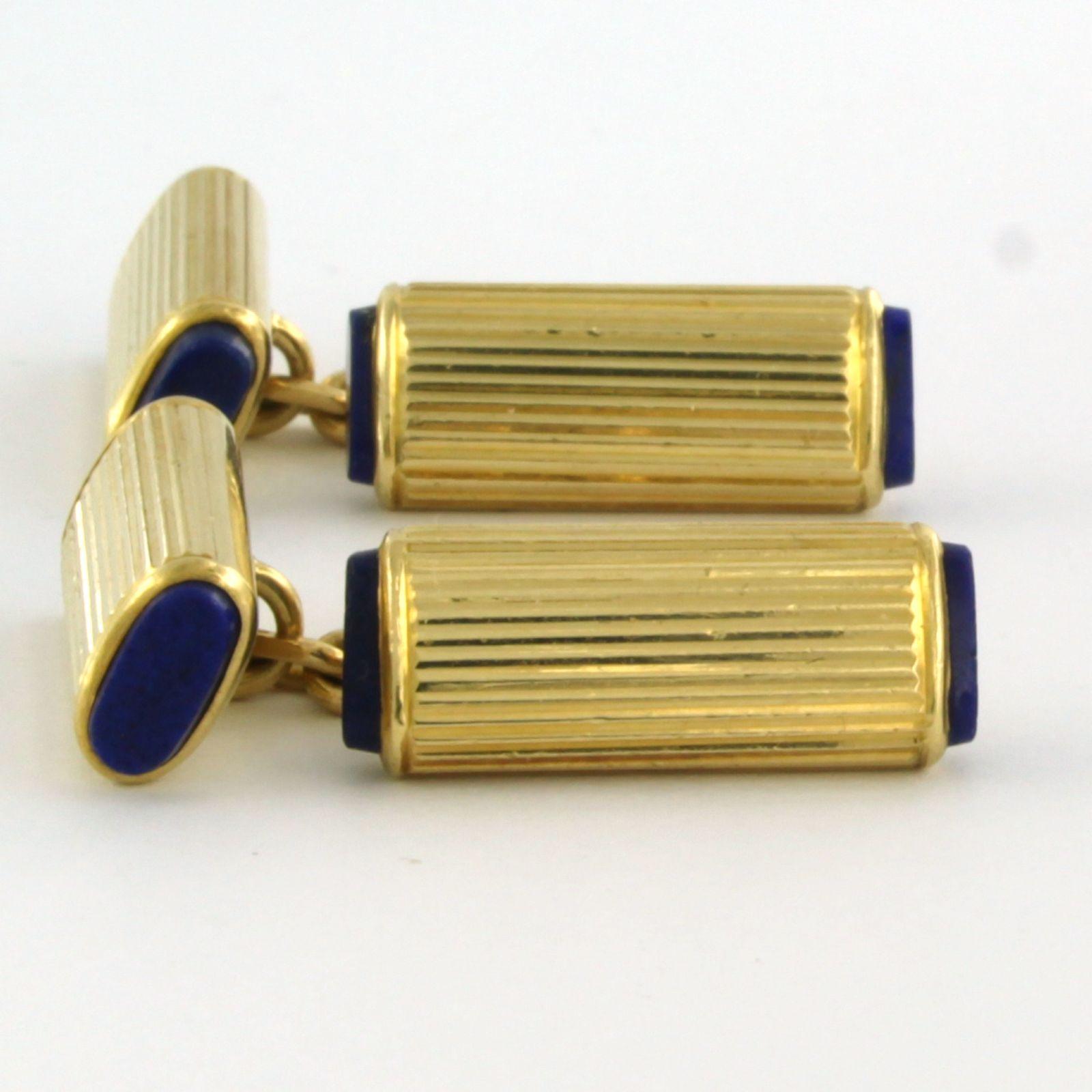 18k yellow gold cufflinks set with lapis lazuli, signed by WEMPE For ...