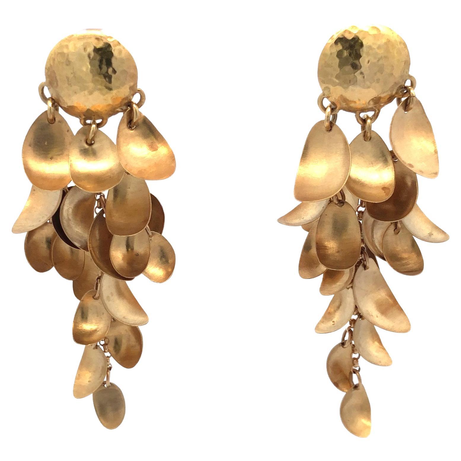 Vintage Lalaounis 18K Yellow Gold Beaded Dangle Earrings For Sale at ...