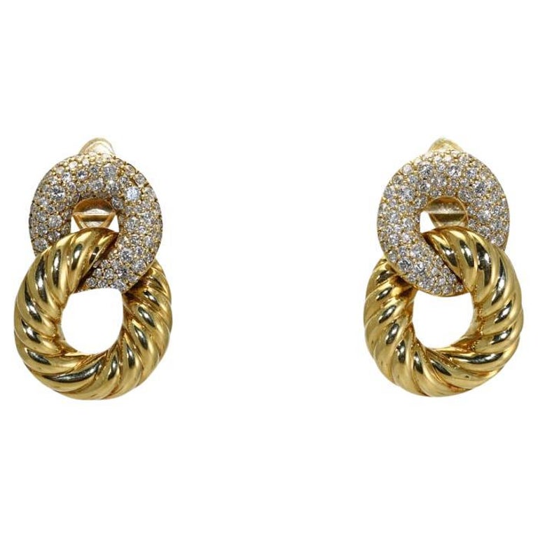 18 Karat Gelbgold David Yurman Belmont Curb Gliederohrringe, 12,3 g im Angebot bei 1stDibs