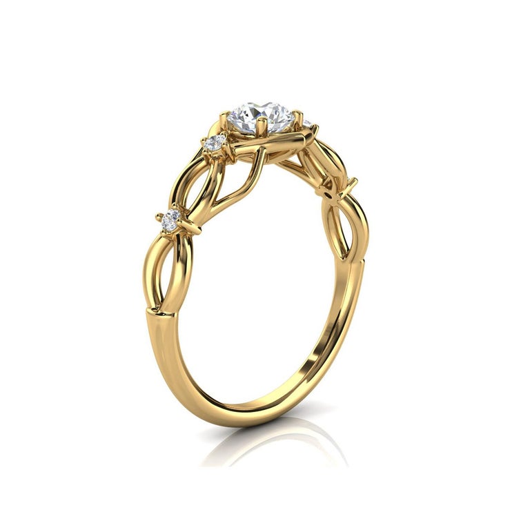 18K Yellow Gold Delicate Orim Diamond Ring '2/5 Ct. tw' For Sale at 1stDibs