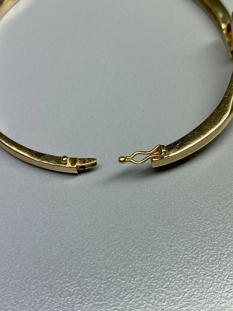 18k Yellow Gold Diamond Bypass Bangle Bracelet For Sale at 1stDibs