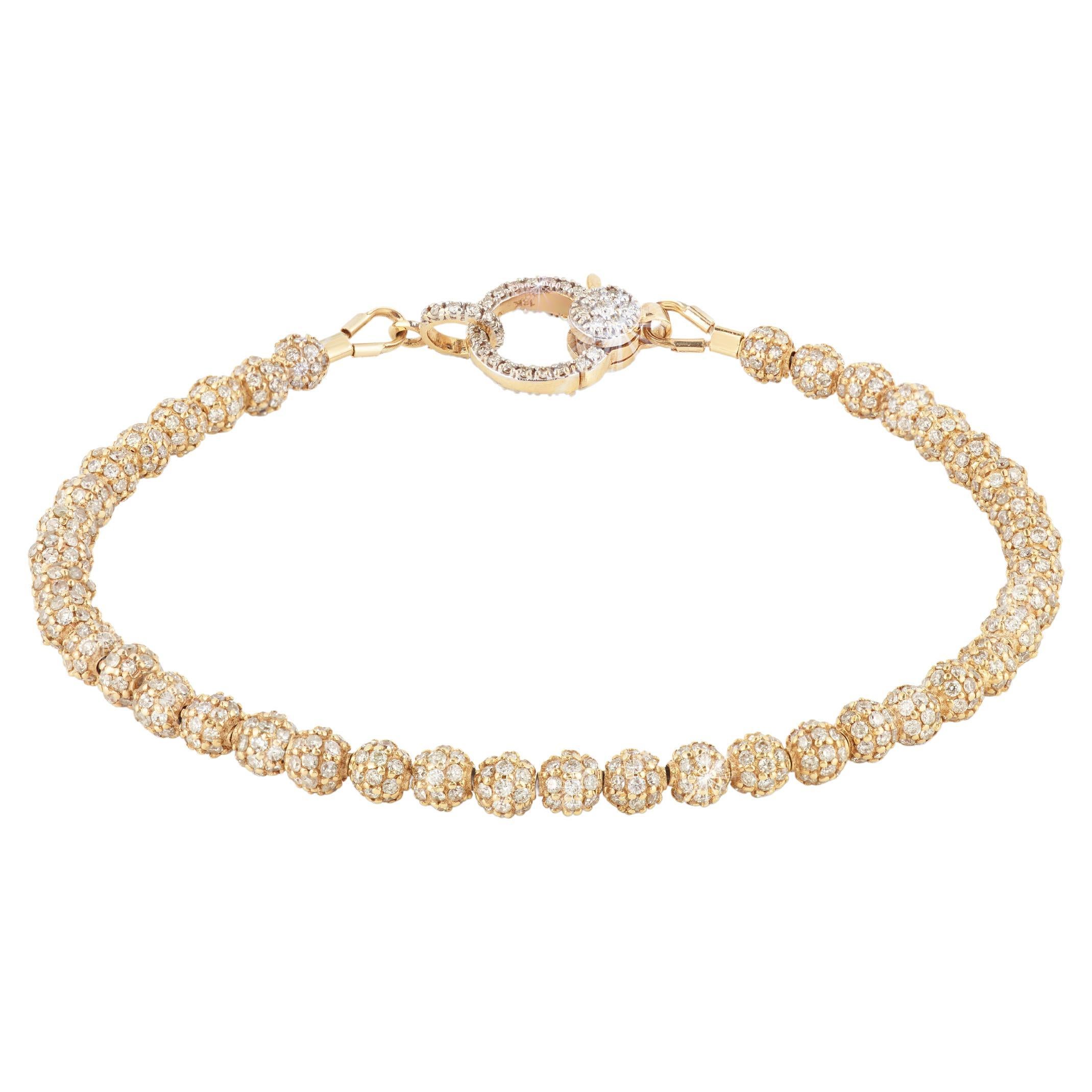 Cartier Diamond Line Tennis Bracelet In 18k Yellow Gold For Sale At