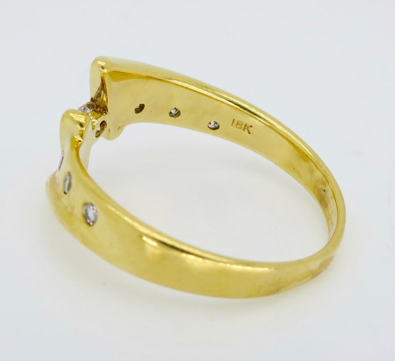 18 Karat Yellow Gold Diamond Lightning Ring For Sale at 1stDibs ...