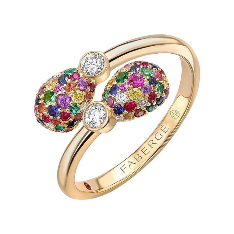 Customizable Fabergé 18K Gold Diamond and Multicolour Gemstone ...
