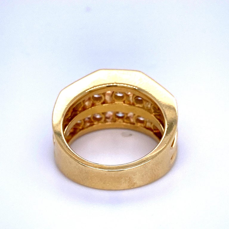 18 Karat Yellow Gold Diamond Openwork Ring 1.65 Carat For Sale at 1stDibs